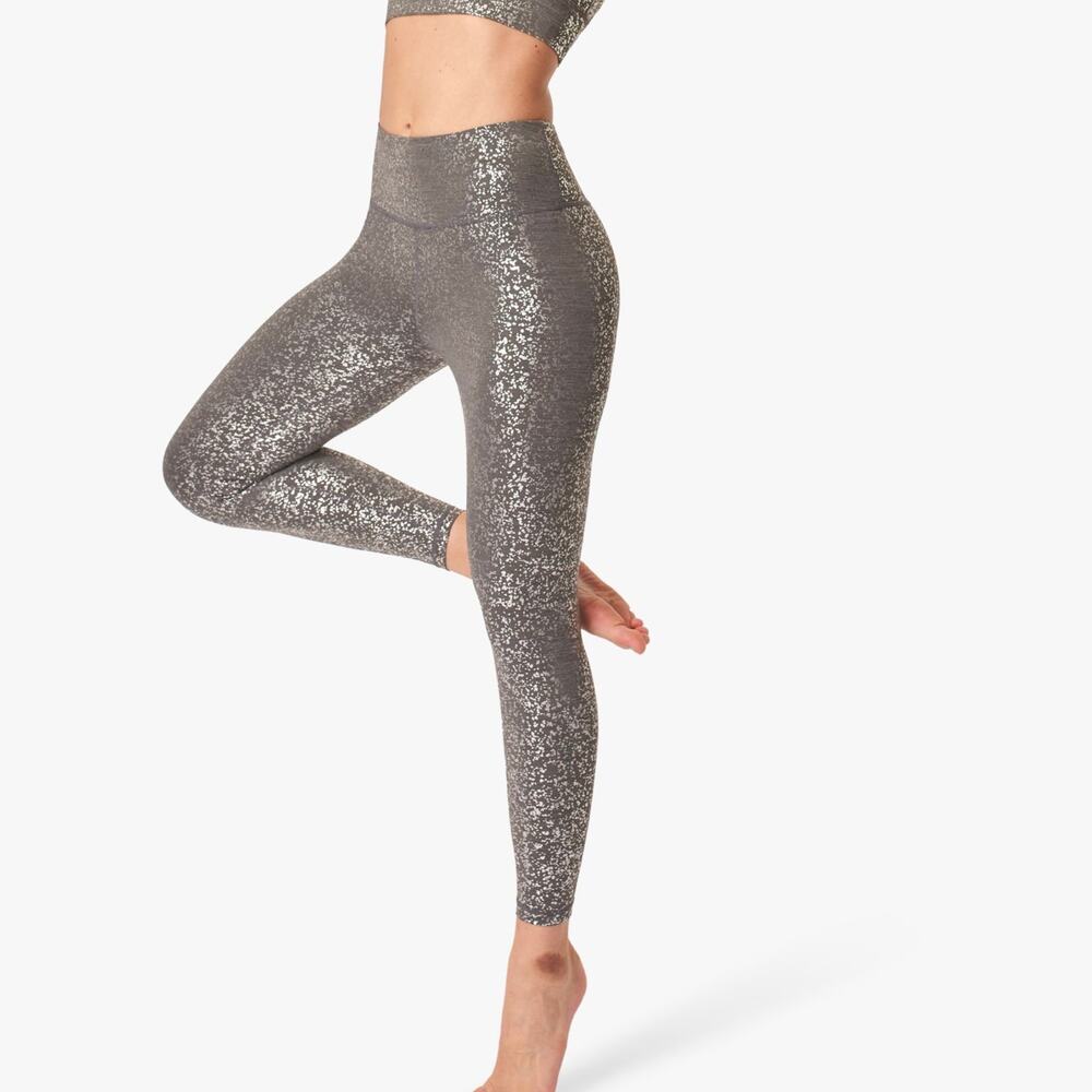 Sweaty Betty Disco Metallic Silver Leggings Xs - Gem